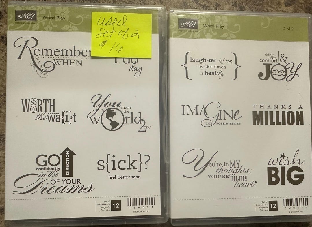 Stampin up Word Play Stamp Set (set of 2) 120651 - Etsy