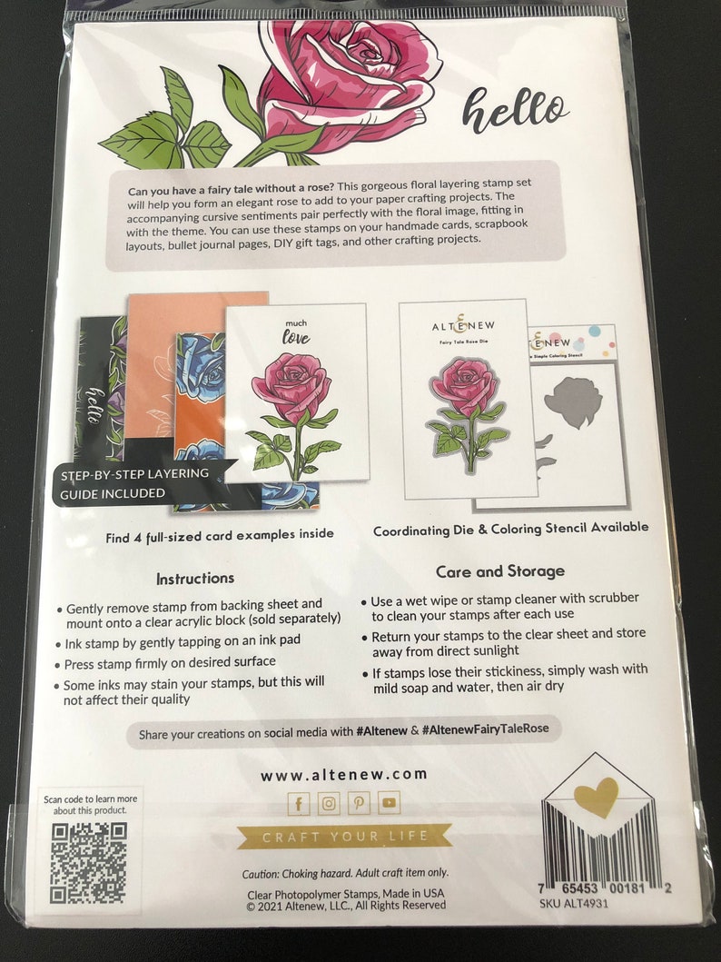 Altenew Fairy Tale Rose Layering Stamp & Die Set - Etsy
