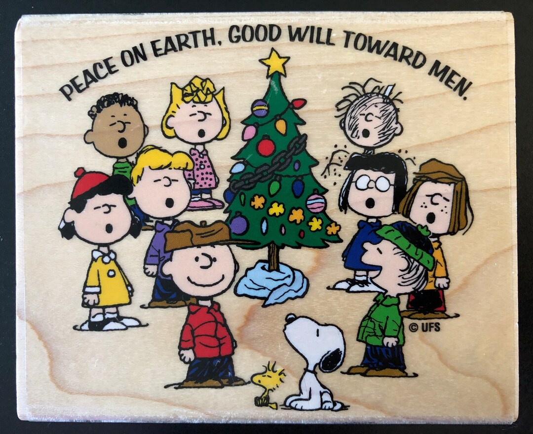 Snoopy Peanuts Gang Caroling Wooden Rubber Stamp - Etsy