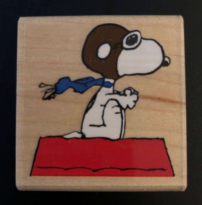 Snoopy Peanuts Flying Ace Snoopy Wooden Rubber Stamp - Etsy