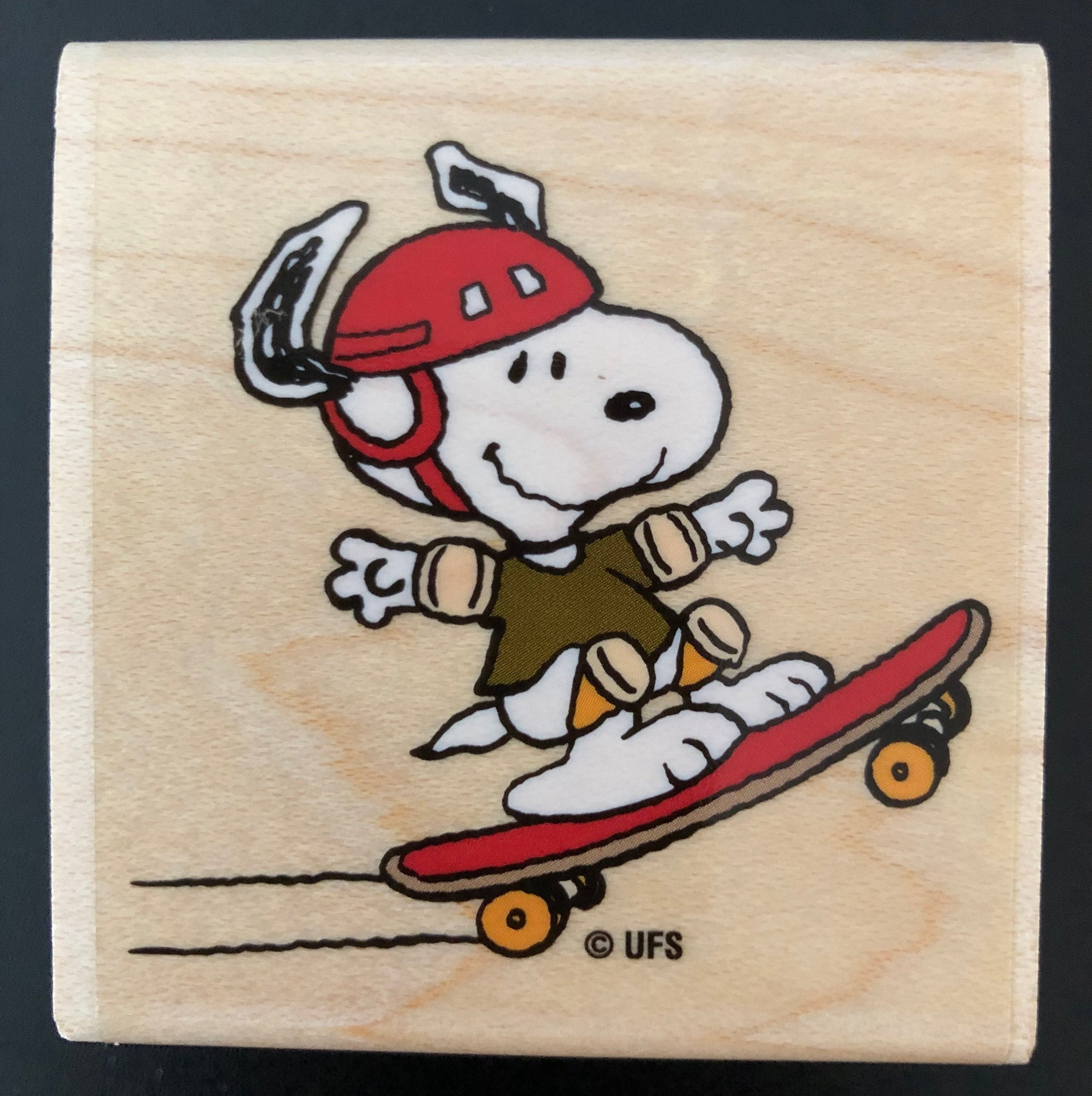Snoopy Peanuts Gang Skateboarding Snoopy Wooden Rubber Stamp - Etsy