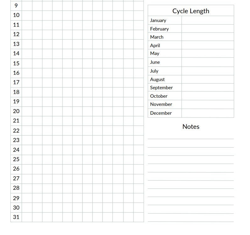 Period Tracker and Journal | Digital | Printable Menstruation Tracker ...