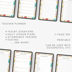Lesson Plan Printable Teacher Planner Elementary School Planner ...