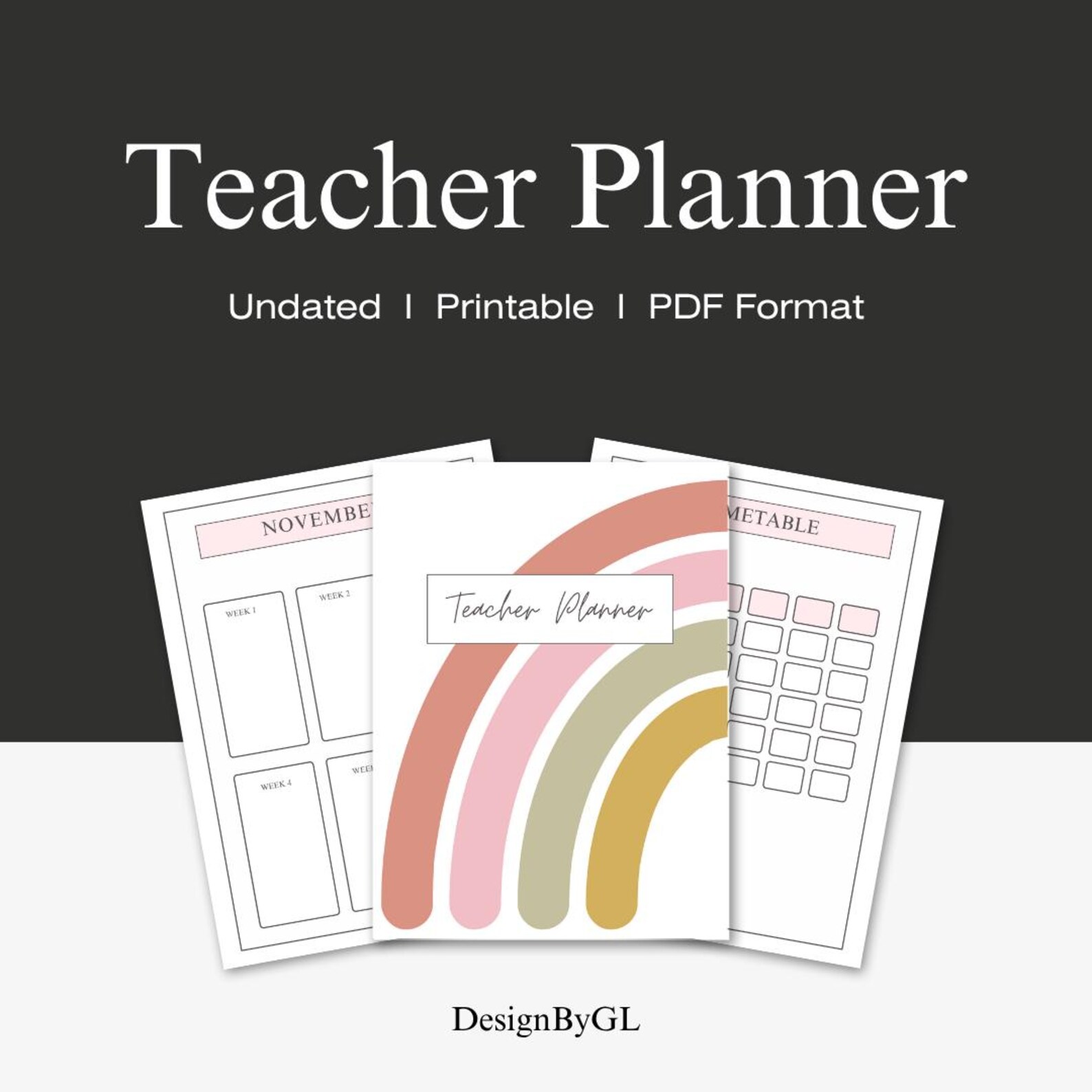 Teacher Planner Printable PDF School Planner Classroom Undated Lesson ...
