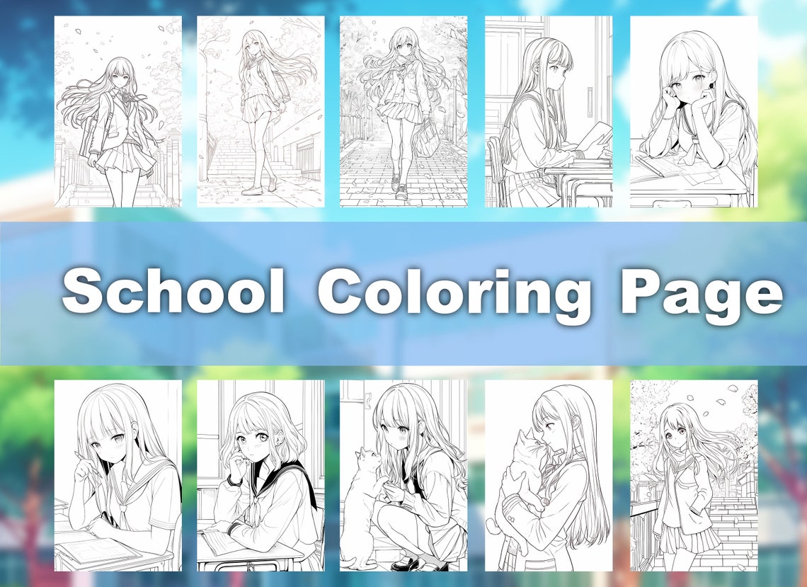 Anime School 30 Coloring Pages, Anime Highschool, Coloring Pages ...