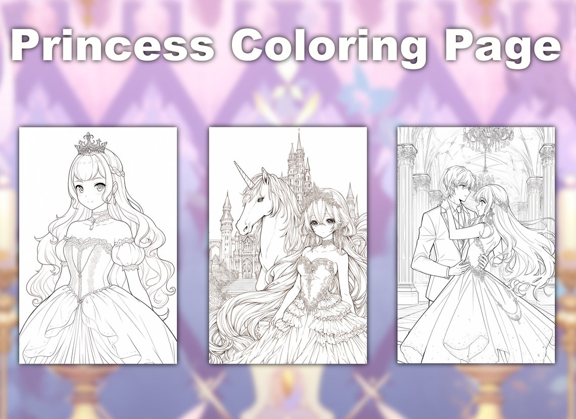 Princess Coloring Page, Anime Coloring Page, Anime Princess Color Page ...