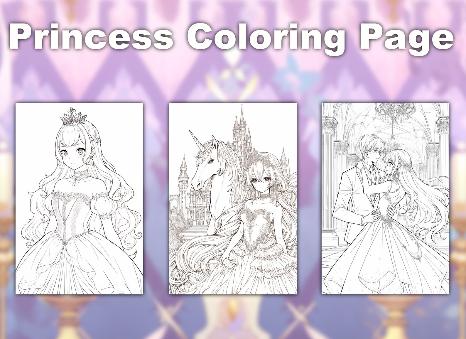 Princess Coloring Page, Anime Coloring Page, Anime Princess Color Page ...