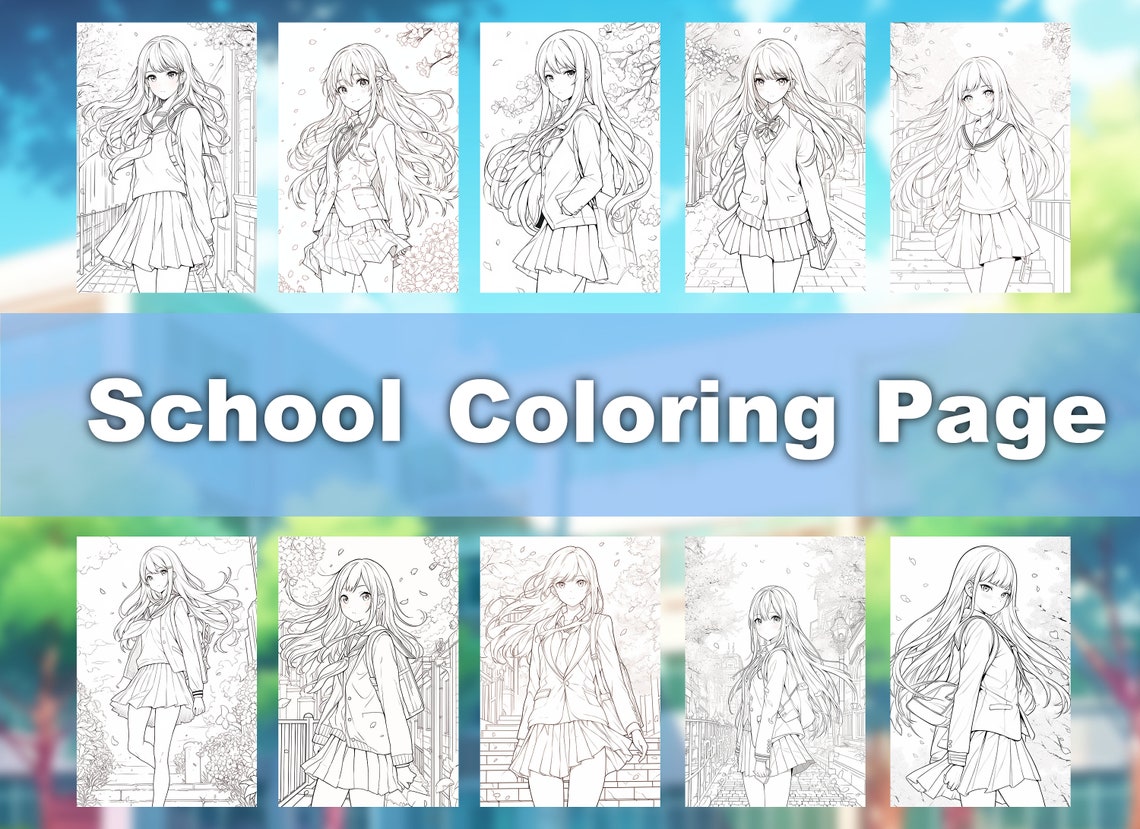 Anime School 30 Coloring Pages, Anime Highschool, Coloring Pages ...