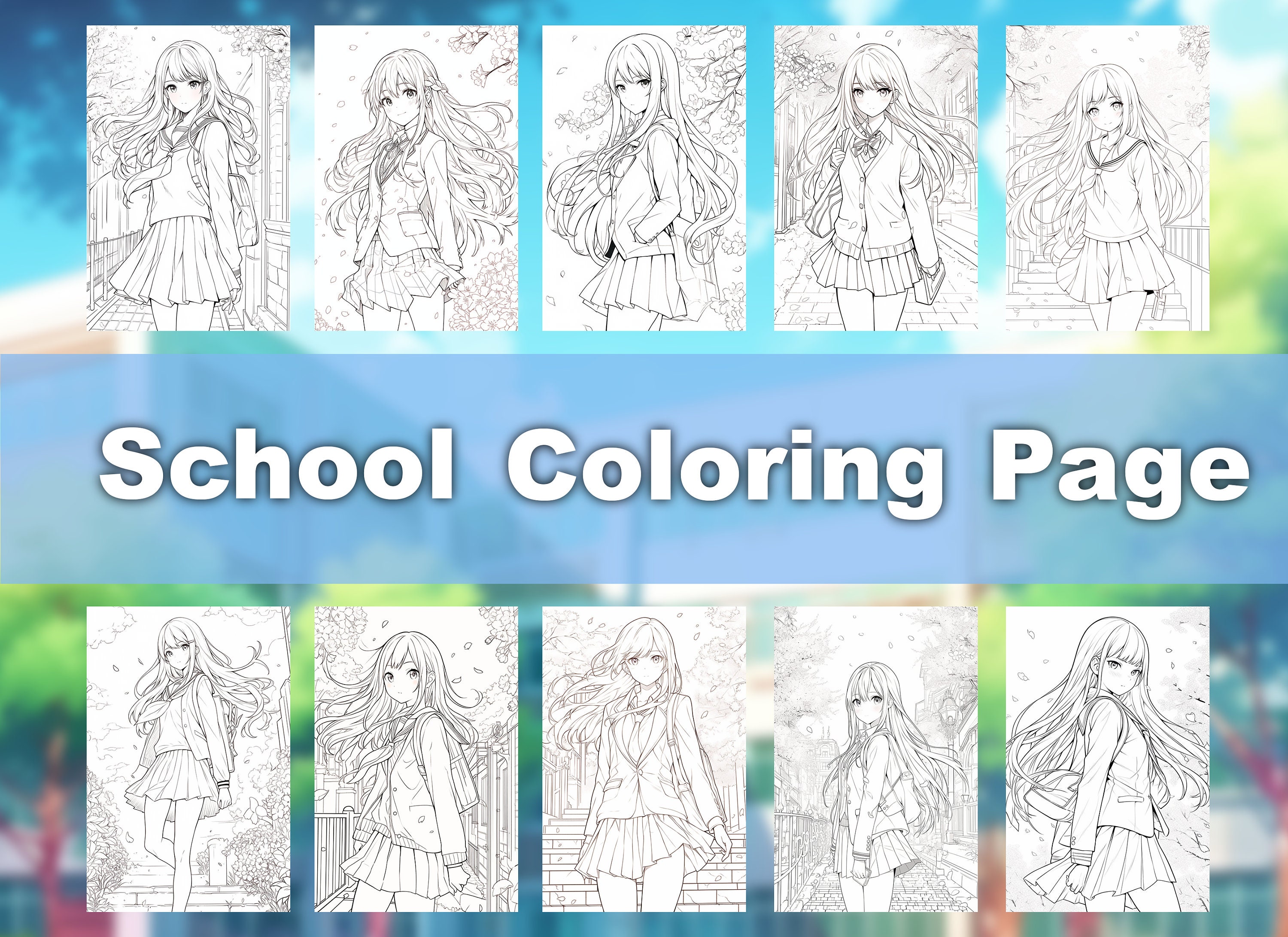 Anime School 30 Coloring Pages, Anime Highschool, Coloring Pages ...