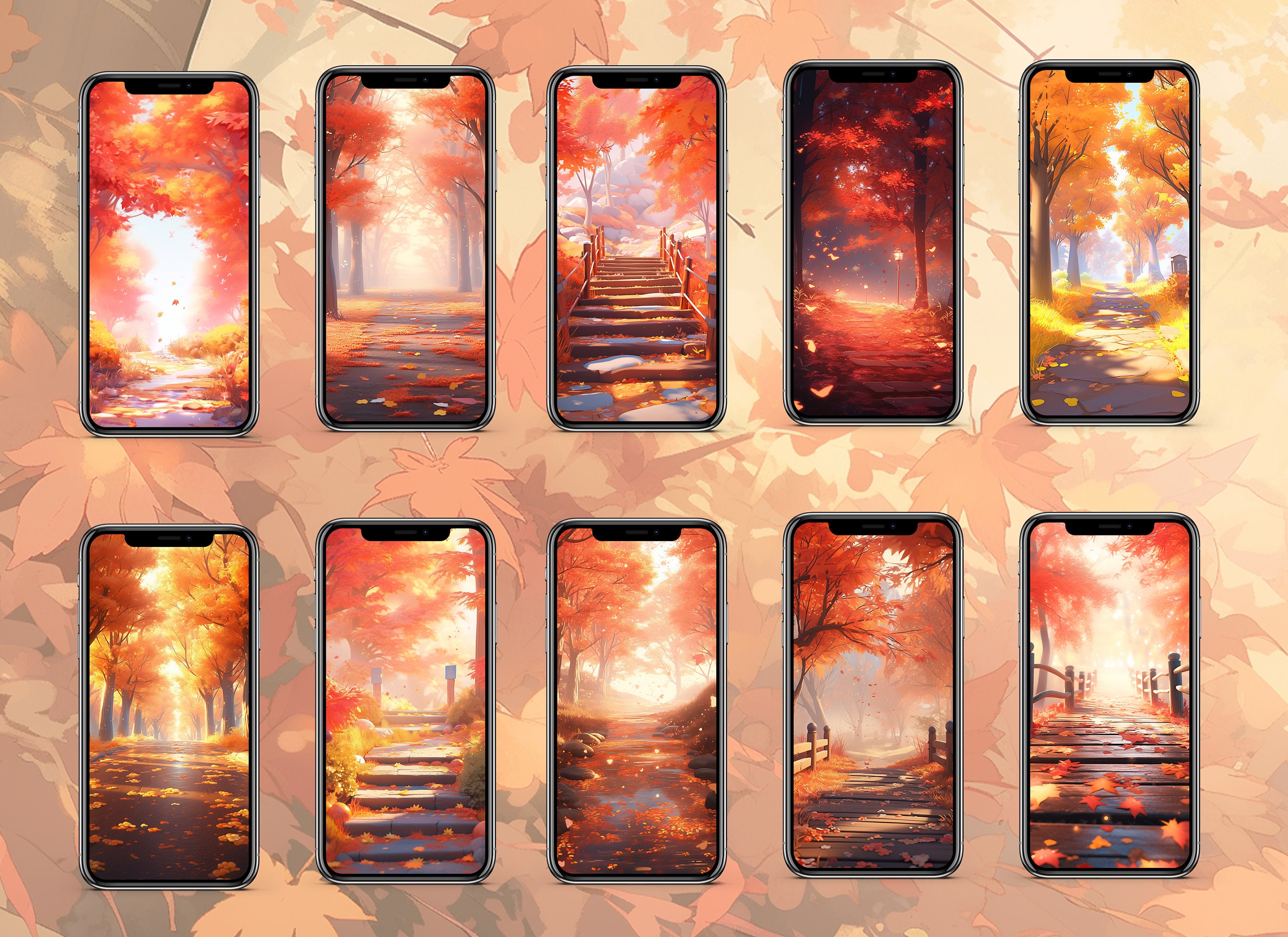 Fall Phone Wallpapers, Fall Background, Autumn Smartphone Wallpaper Set ...