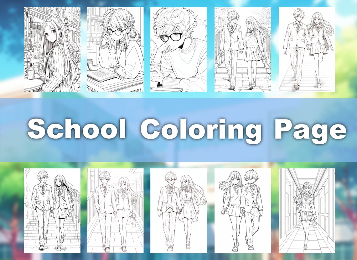 Anime School 30 Coloring Pages, Anime Highschool, Coloring Pages ...