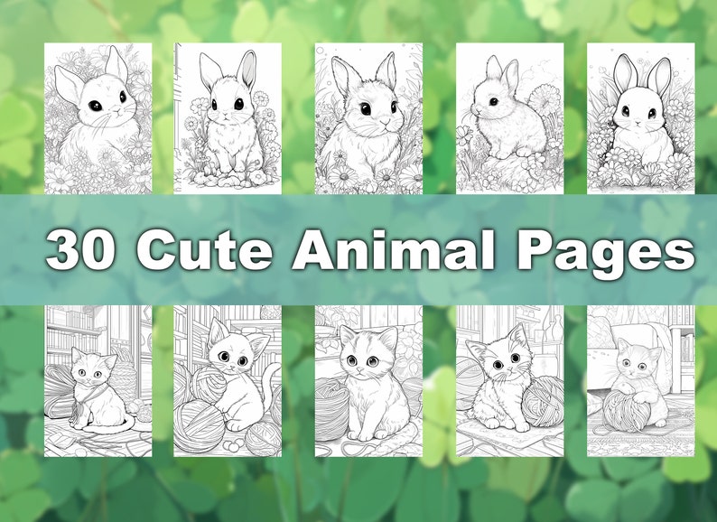Kawaii Coloring Pages Animals, Cute Animals Coloring Page, Cozy ...