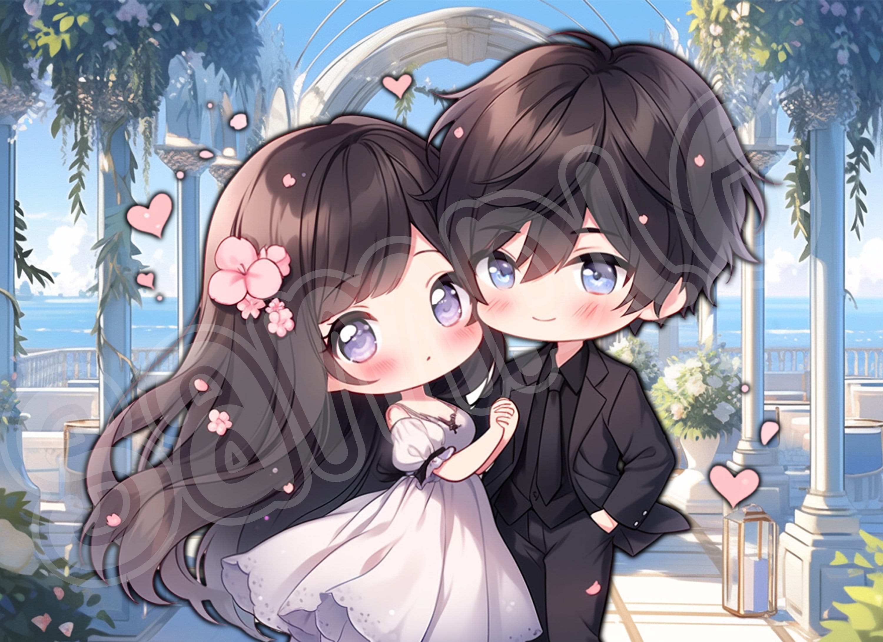 60 Anime Chibi Couple Themed Clipart, Clipart Bundle, 14 Clipart ...