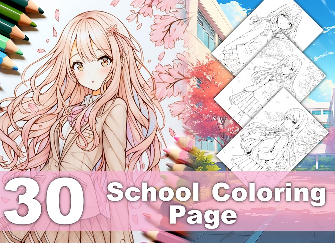 Anime School 30 Coloring Pages, Anime Highschool, Coloring Pages ...