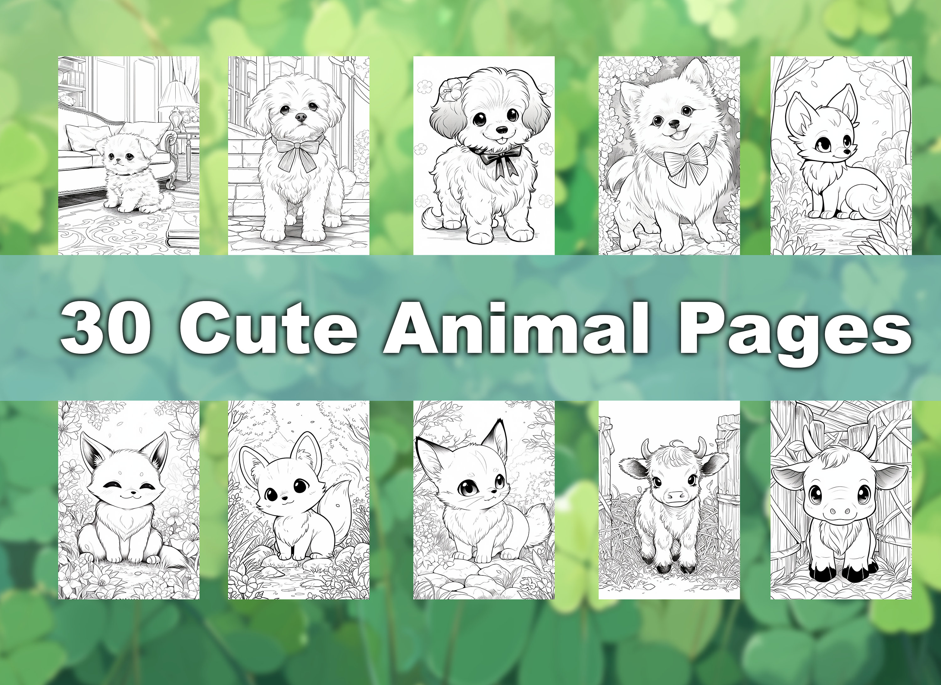 Kawaii Coloring Pages Animals, Cute Animals Coloring Page, Cozy ...