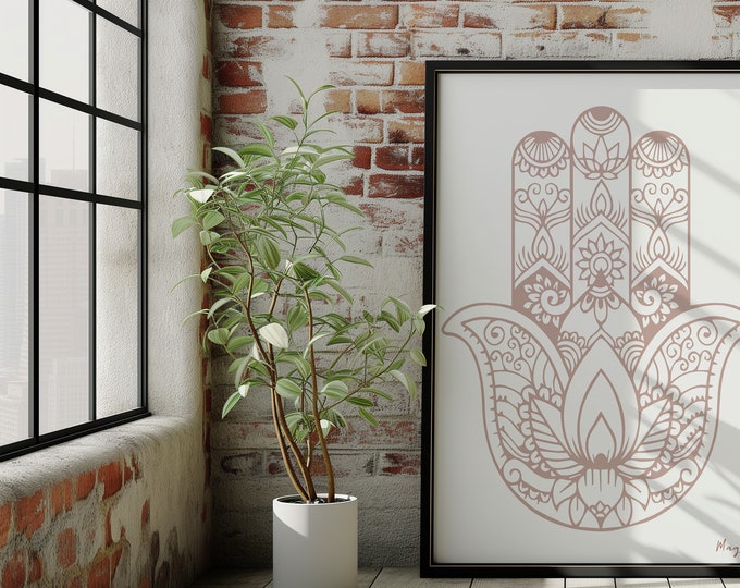 Hamsa Art Print - Real Gold Foil - Jewish Art - Hamsa Hand Poster ...