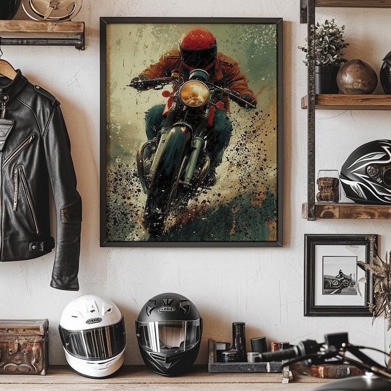 Motorcycle Poster - Etsy