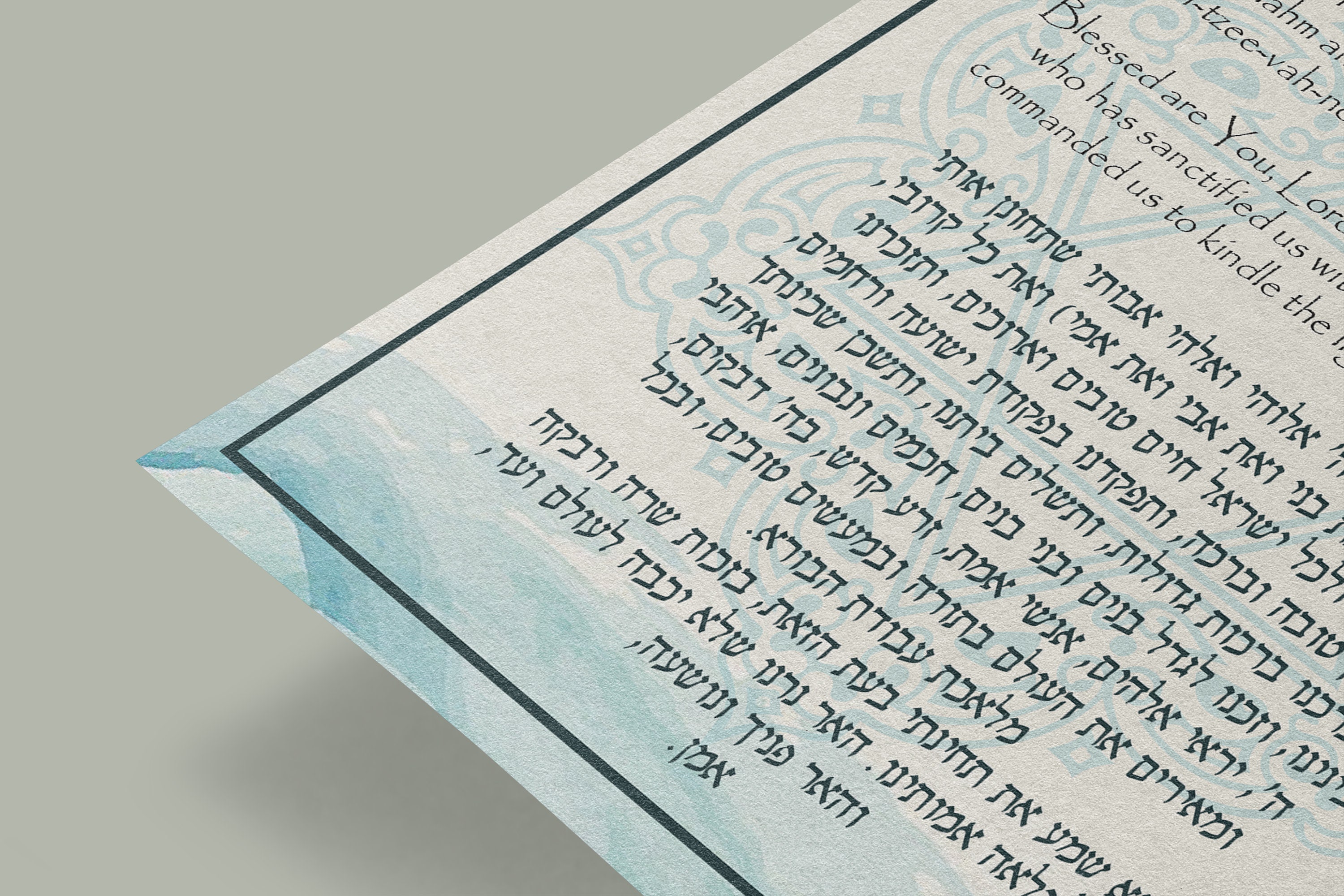 Jewish Shabbat Candle Lighting Blessing English&hebrew - Etsy