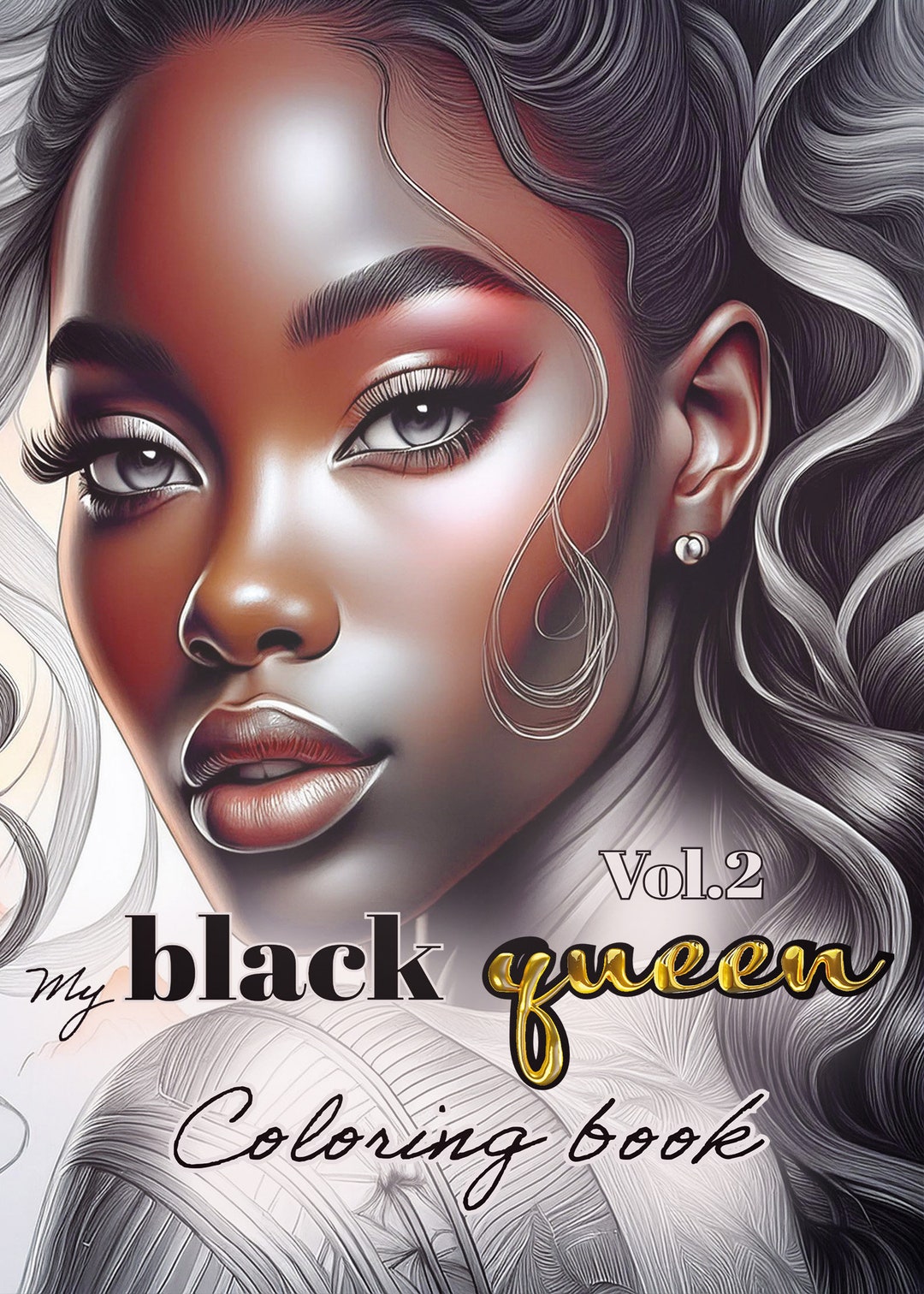 Coloring for Girls DIGITAL DOWNLOAD Black Queen Coloring Book PRINTABLE ...