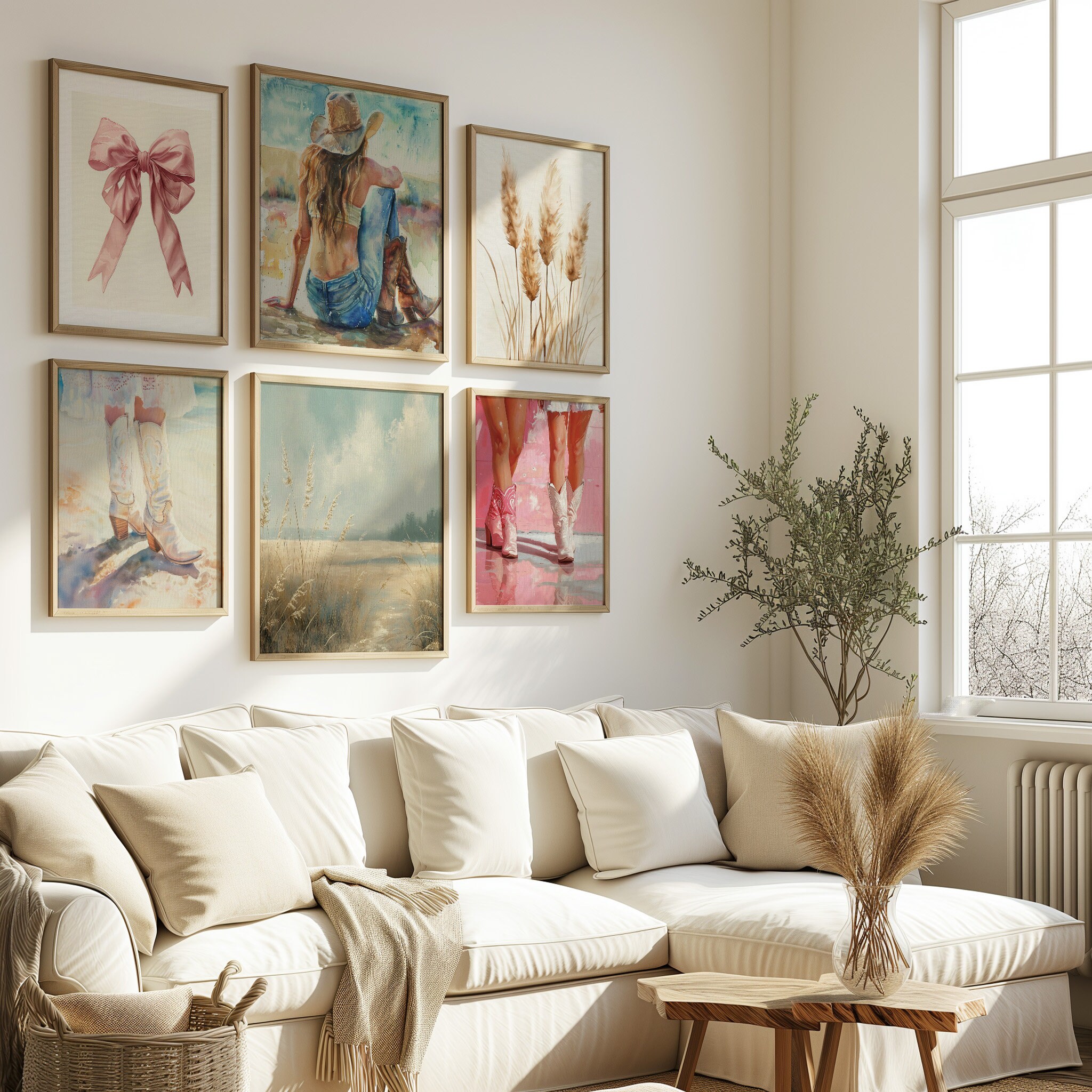 Coquette Print Set Wall Art Coastal Cowgirl PRINTABLE Set Trendy Girl ...