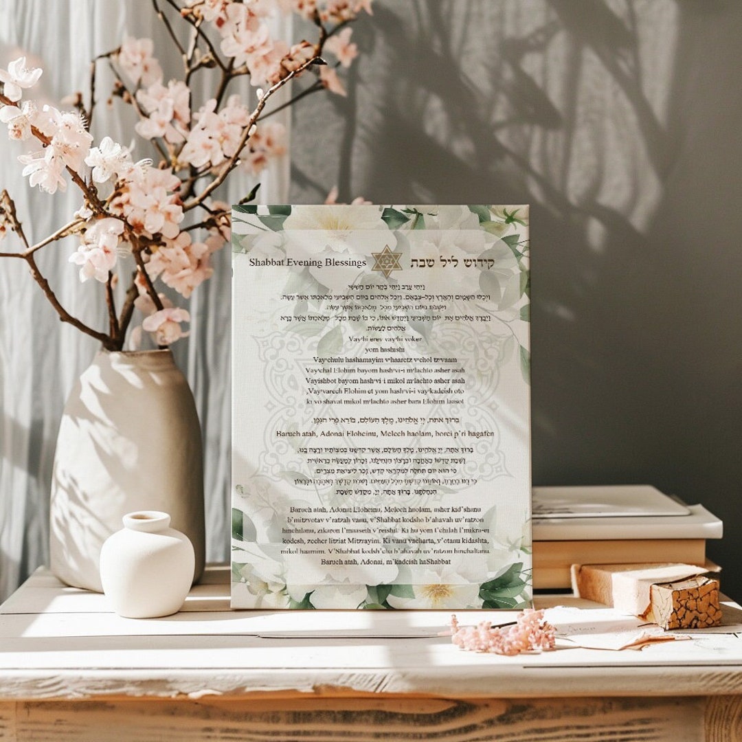 Kiddush Blessing Card PRINTABLE Jewish Shabbat Dinner Prayer Card ...