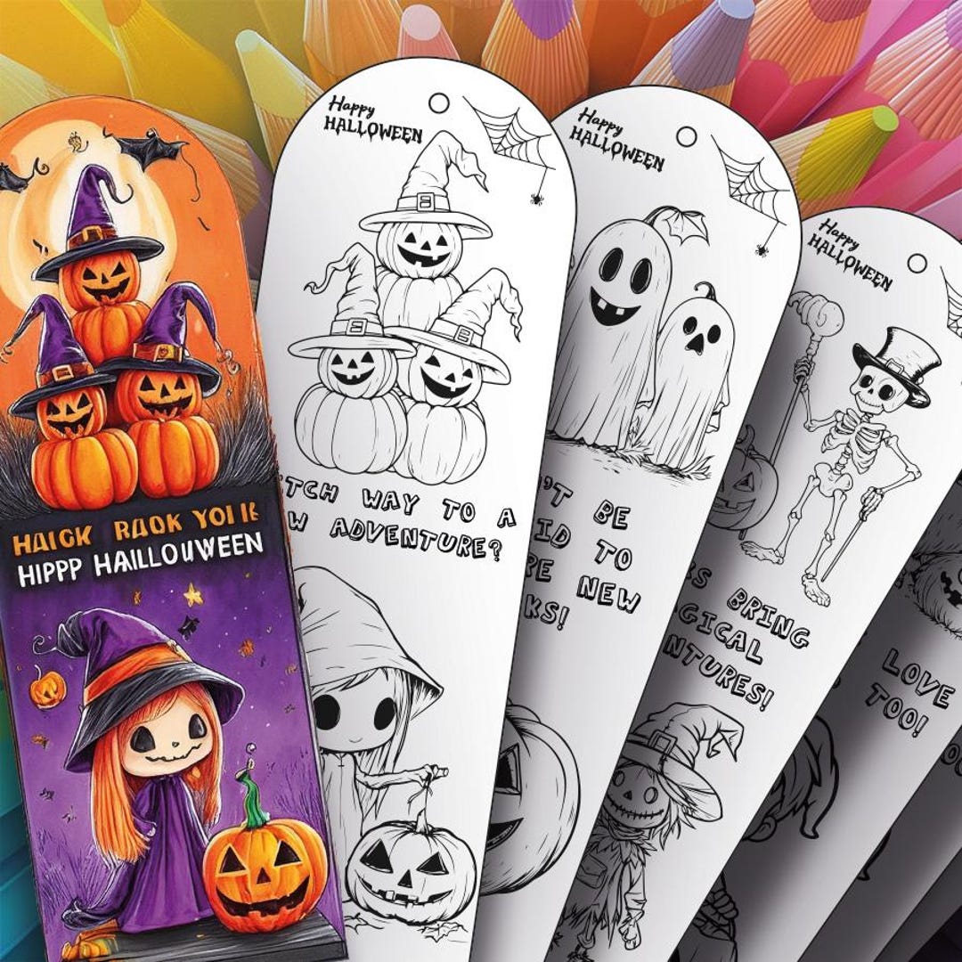 Coloring Halloween Bookmarks Fun Inspirational Printable Activity for ...