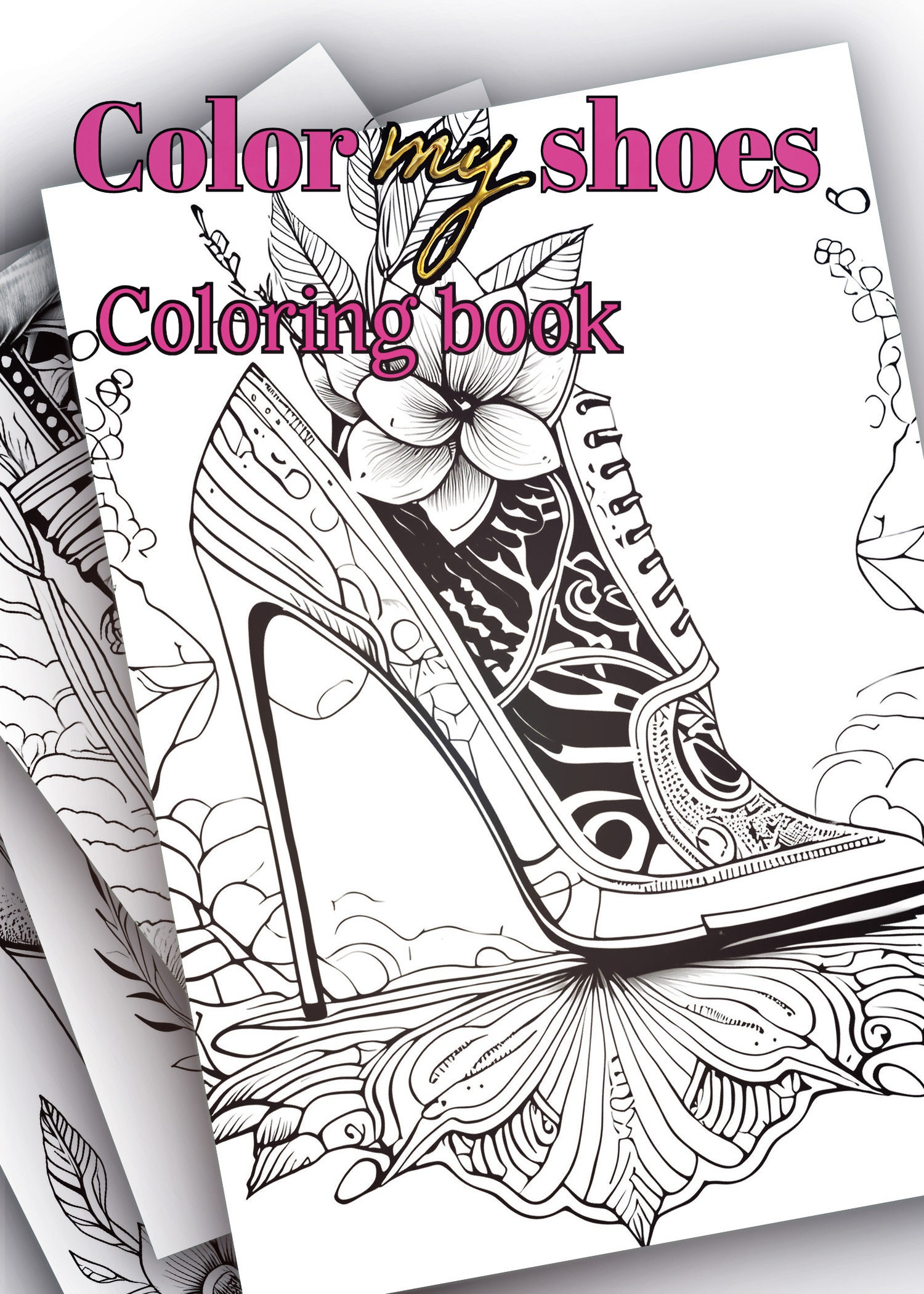 Coloring Book DIGITAL DOWNLOAD Shoes Coloring Pages for Adults and Kids ...