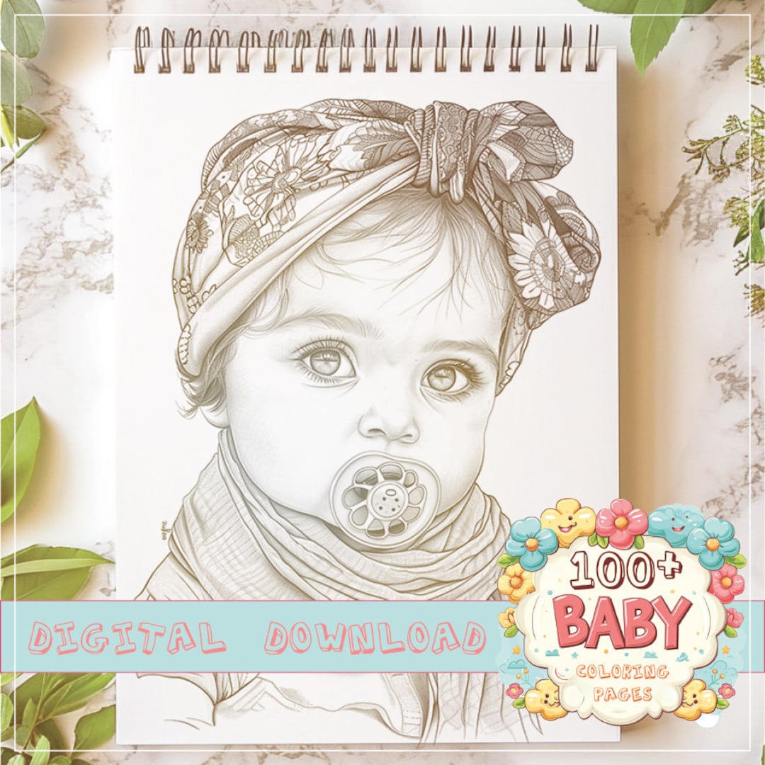 Coloring Pages Baby PRINTABLE Babies & Toddlers Coloring Book DIGITAL ...