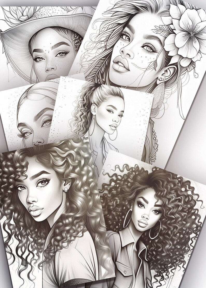 DIGITAL DOWNLOAD Coloring Book Beautiful Black Women Coloring Page ...