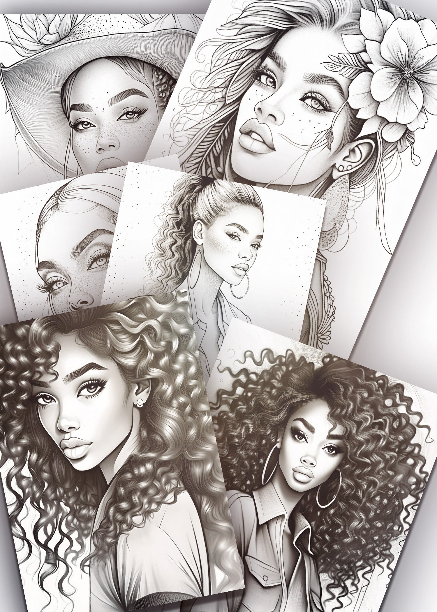 DIGITAL DOWNLOAD Coloring Book Beautiful Black Women Coloring Page ...