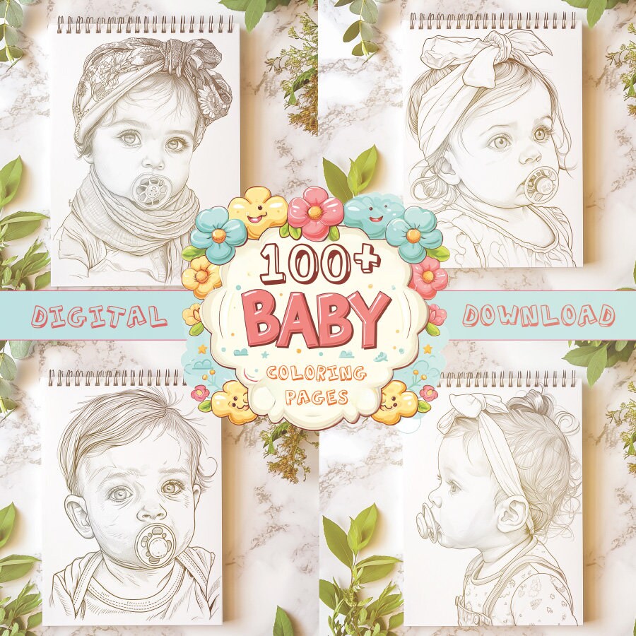 Coloring Pages Baby PRINTABLE Babies & Toddlers Coloring Book DIGITAL ...