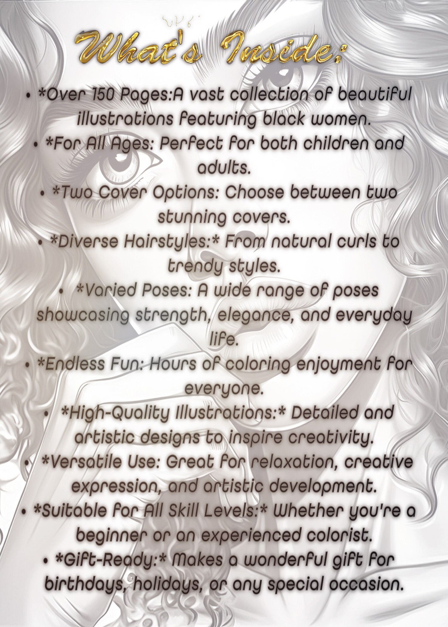 DIGITAL DOWNLOAD Coloring Book Beautiful Black Women Coloring Page ...