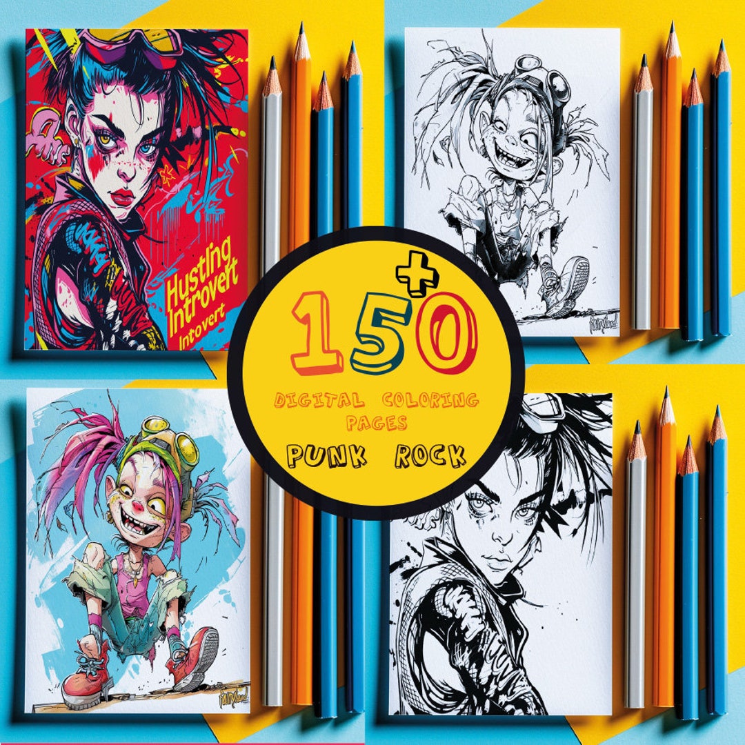 Coloring Pages Bundle Punk Rock Grunge Coloring Book DIGITAL DOWNLOAD ...