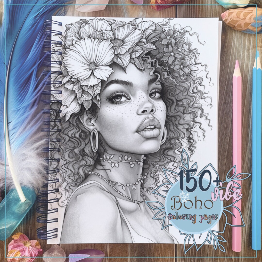Coloring Pages Boho PRINTABLE Bohemian Coloring Book for Adults ...