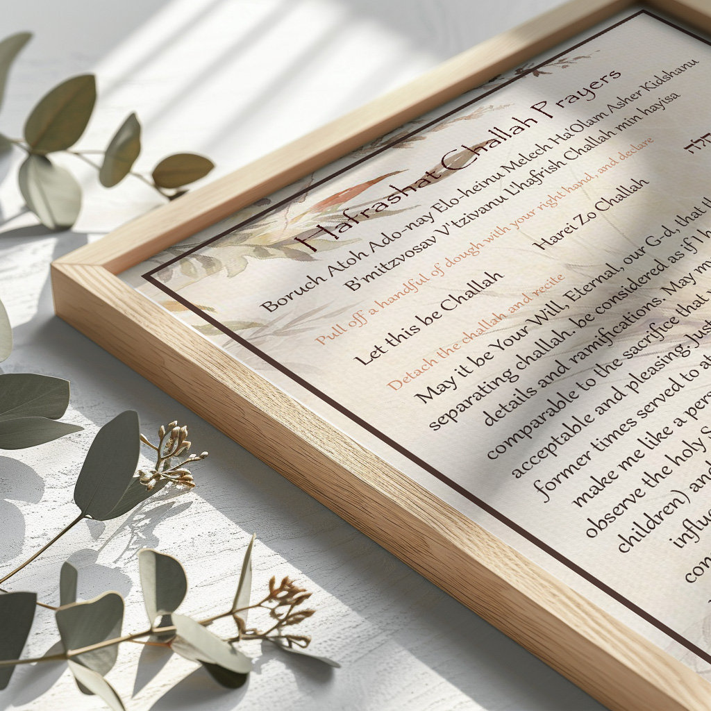 Jewish Bride PRINTABLE Blessing Card Jewish Separation of the Challah ...