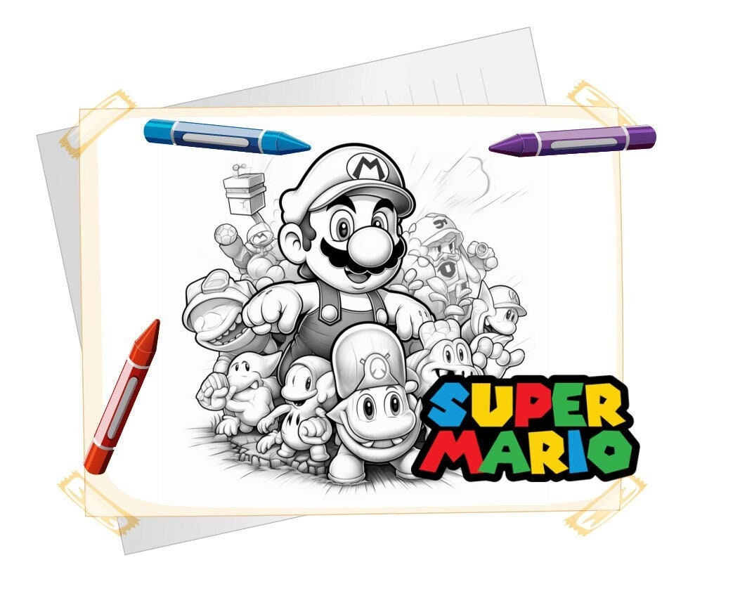 Mario Fireball Coloring Page