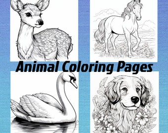 Unusual Printable Animal Coloring Pages for Kids Fun Animal - Etsy