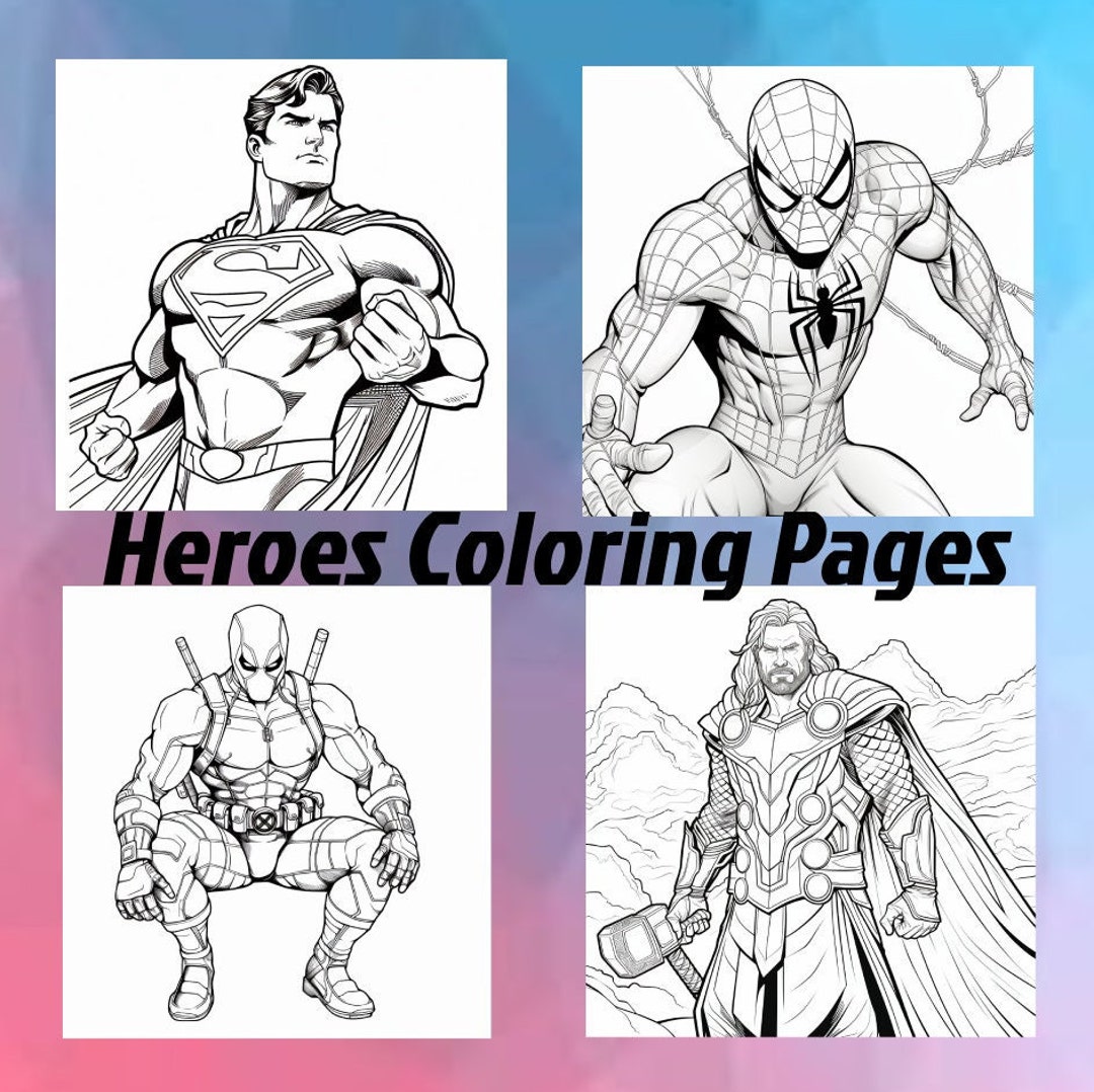 104 Marvel & DC Superheroes Coloring Pages, Printable Coloring Book for ...