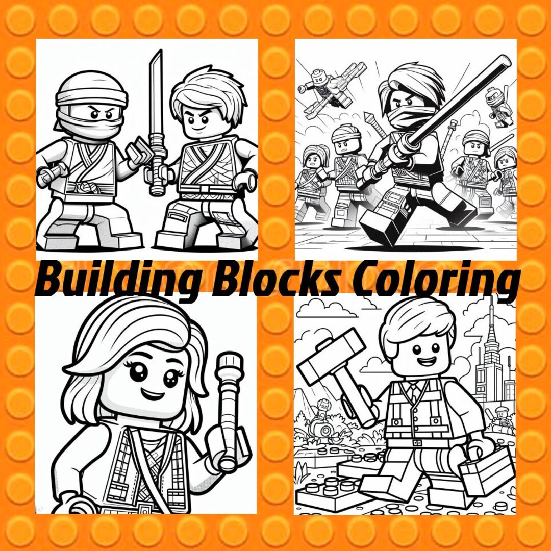 57 Building Blocks Coloring Pages, Printable Coloring Book for Kids and ...