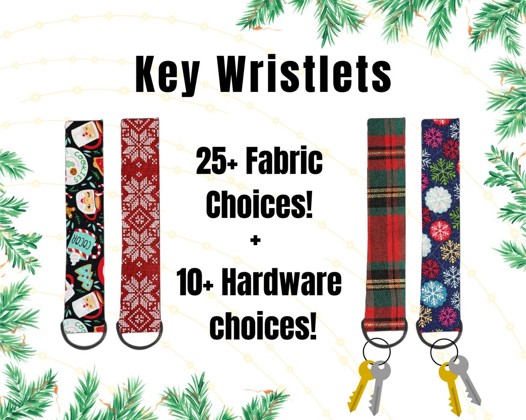 Custom Holiday Key Wristlet/fob Christmas Keychain Wristlet Winter Key ...