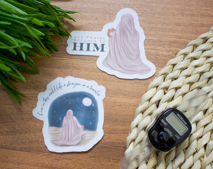 Islamic Sticker Set for Hijab & Muslim Women Laptop, Water Bottle ...