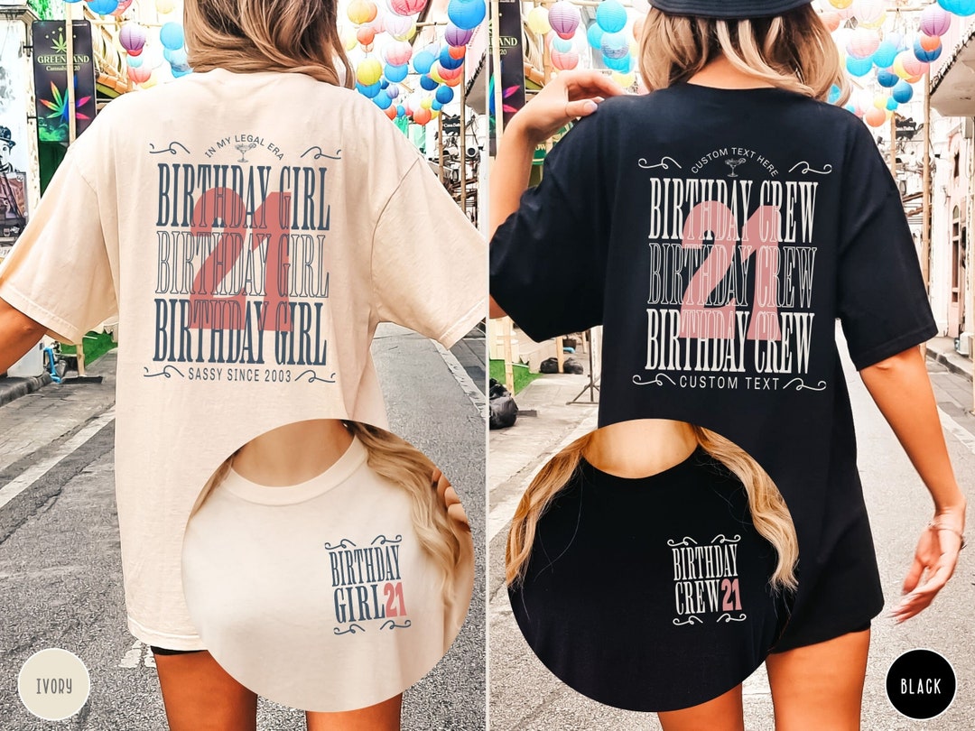Personalized 21st Birthday T-shirt for Group Custom B-day Matching ...