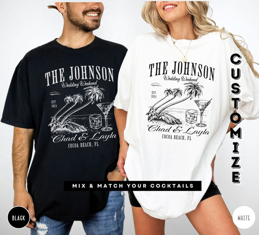 Personalized Wedding Weekend Shirts Custom Location Wedding Guest Gift ...