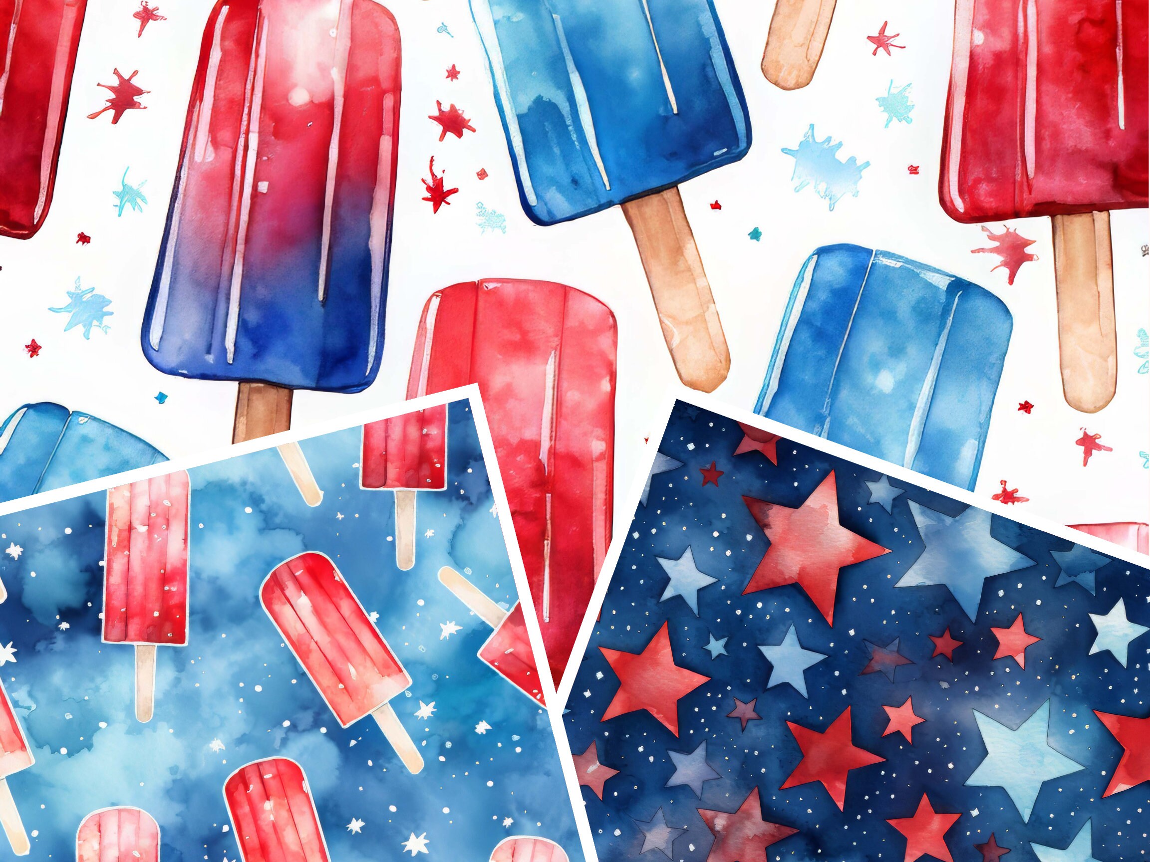 4th of July Digital, Stars and Stripes, 4th of July Papers, Usa Digital ...
