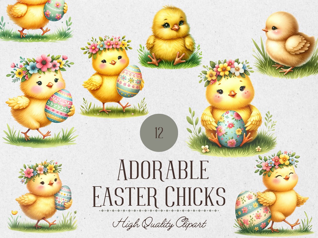 Easter Chick Clipart,baby Chick Clipart,easter Egg Clipart,cute Easter ...