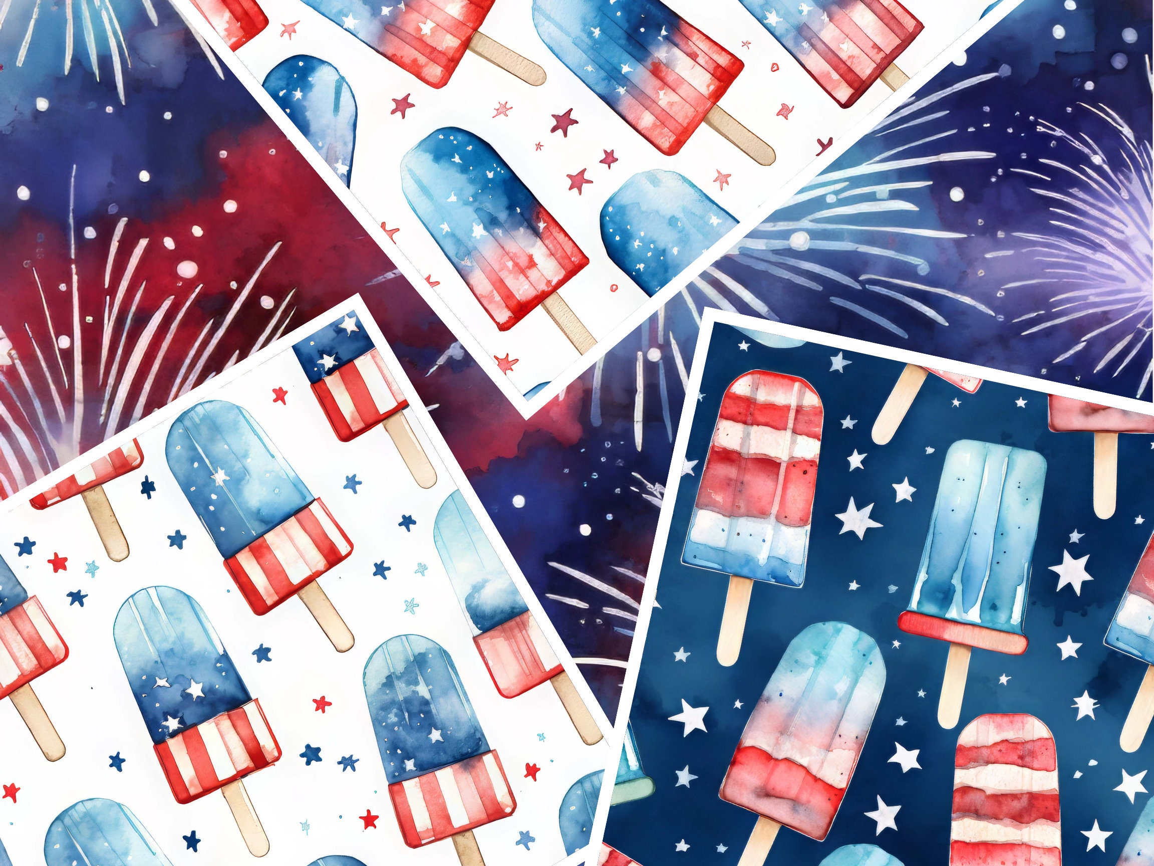 4th of July Digital, Stars and Stripes, 4th of July Papers, Usa Digital ...