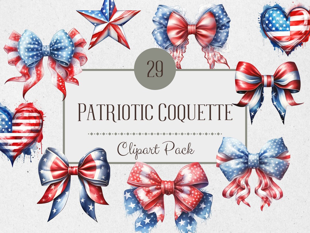 Coquette 4th of July, Coquette Bow Png, Patriotic Coquette, Patriotic ...