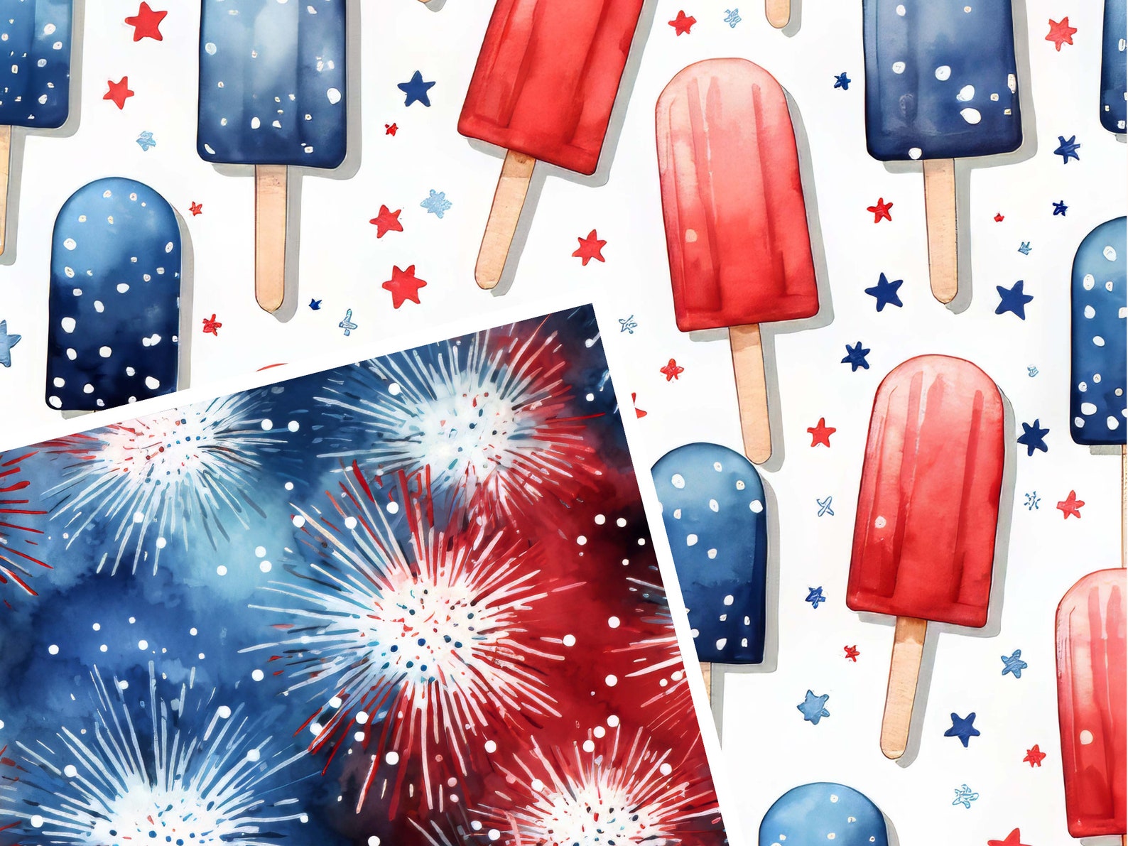 4th of July Digital, Stars and Stripes, 4th of July Papers, Usa Digital ...