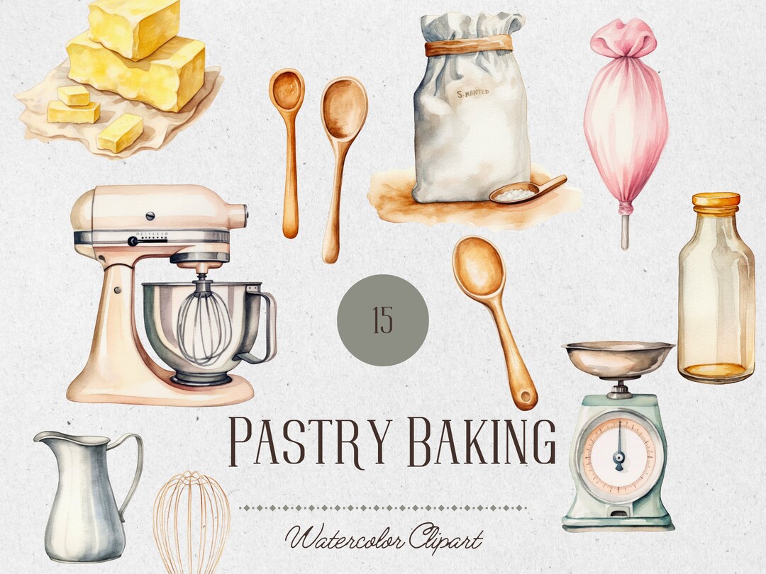 Watercolor Clipart, Kitchen Clipart,cooking Clipart,baking Tools ...