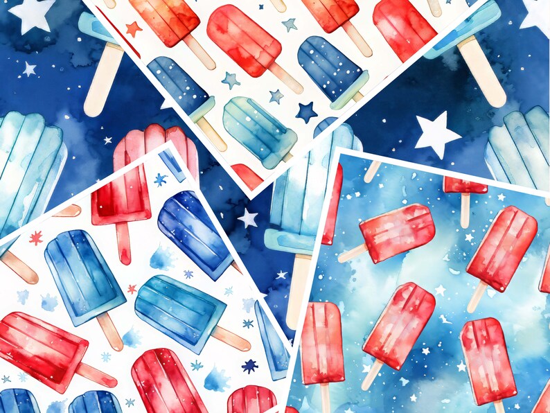 4th of July Digital, Stars and Stripes, 4th of July Papers, Usa Digital ...